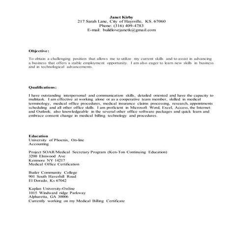 Janet Kirby 2014 Resume | DOCX
