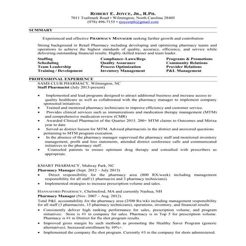 EMD - Robert Joyce resume 2015 | DOC