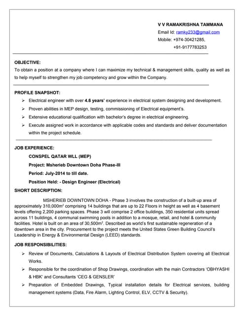 ELECTRICAL DESIGN ENGINEER LT & HT PANELS | PDF