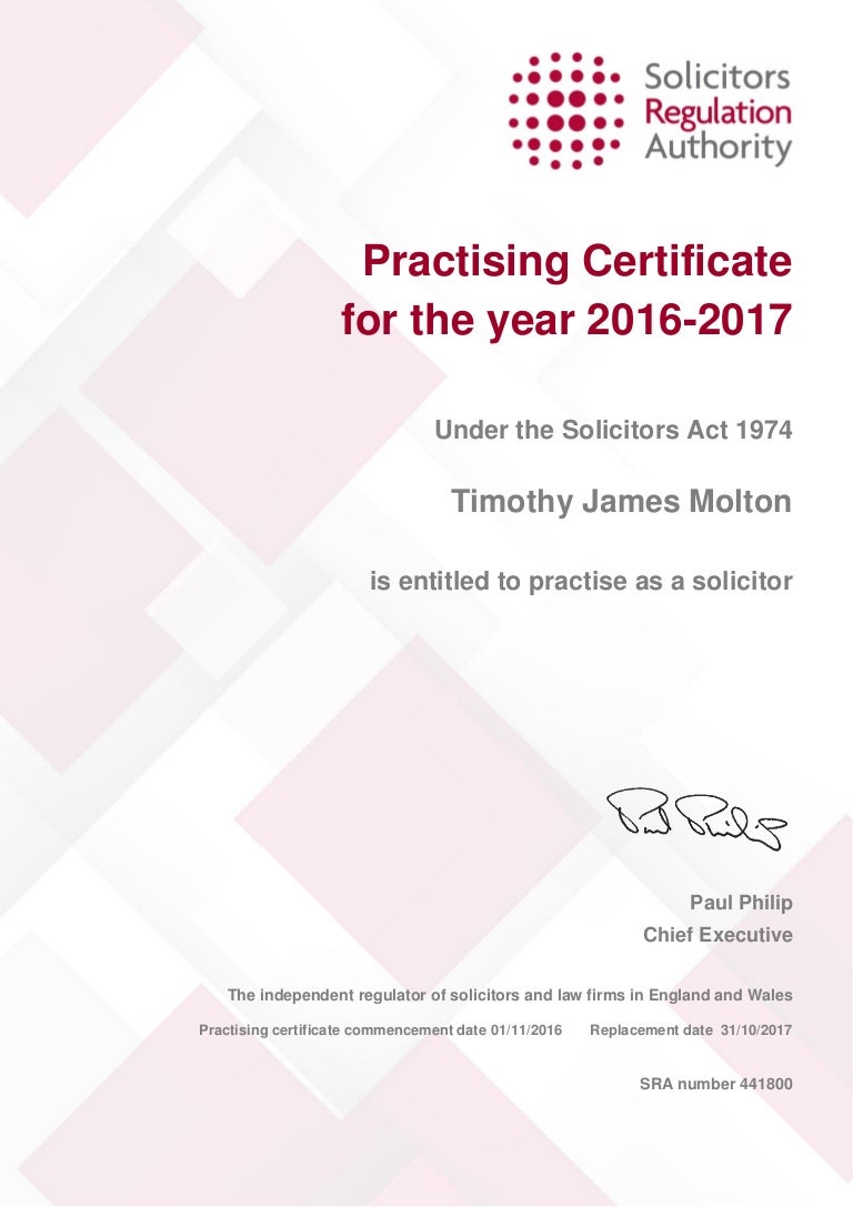 Practicing Certificate 2016-2017