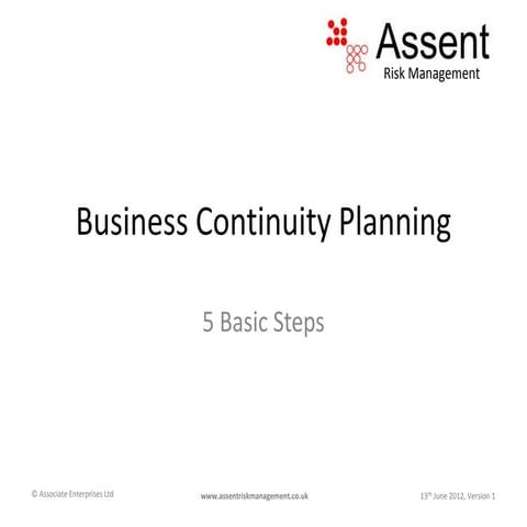 Business Continuity - 5 Basic Steps | PPT