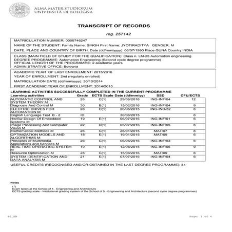transcript | PDF | Postgraduate Education | College Education