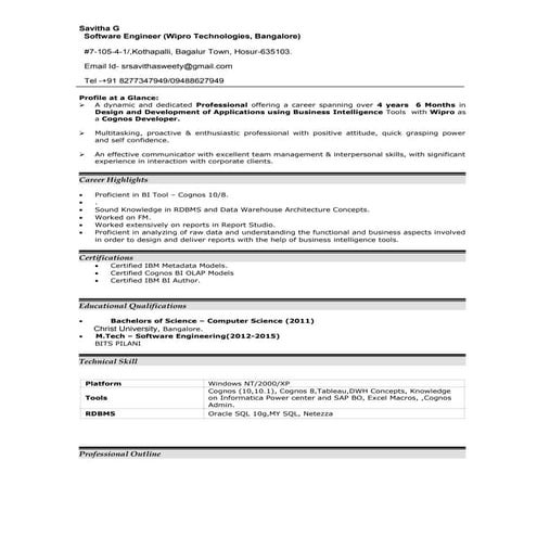 Savitha_Resume | DOC