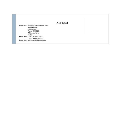 ASIF IQBAL Resume Updated | PDF