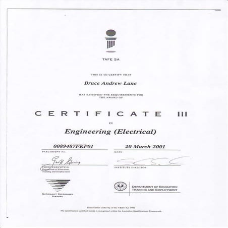 Certificate III in Electrical .PDF