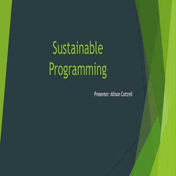 Sustainable Programming | PPTX