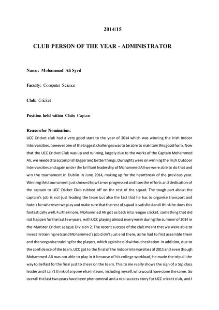 Mo Club Person of the year | DOCX