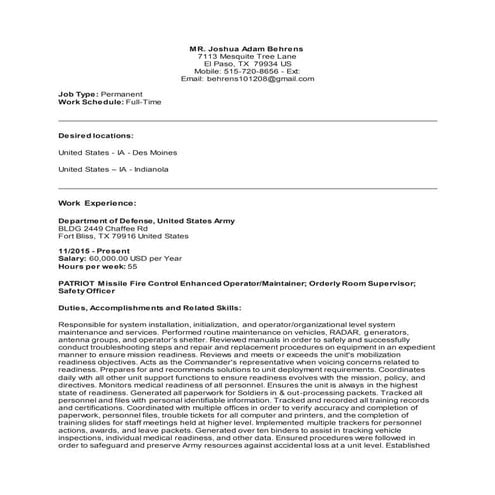 Federal Resume | PDF