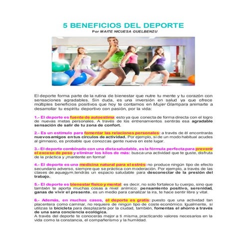 5 beneficios del deporte | DOCX