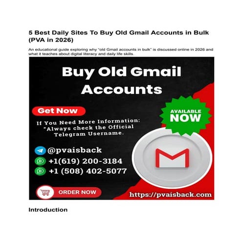 5 Best Daily Sites For Buying Old Gmail Accounts in Bulk (PVA in 2026).pdf