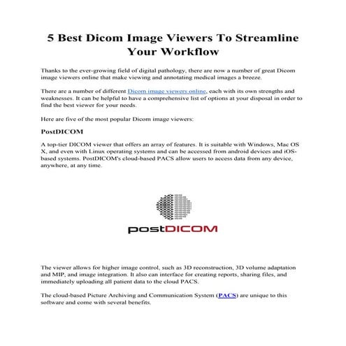 Discover the Best Free DICOM Viewer for Mac – Your Ultimate Imaging ...