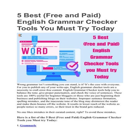 5 Best (Free and Paid) English Grammar Checker Tools You Must Try Today ...