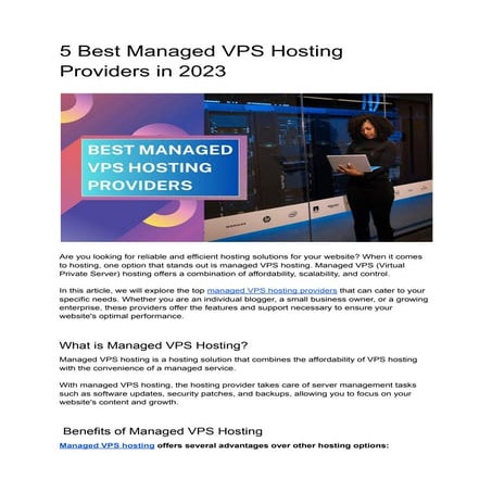 Cloud VPS Provider in India: The Best Hosting Solution for Your Business | PDF
