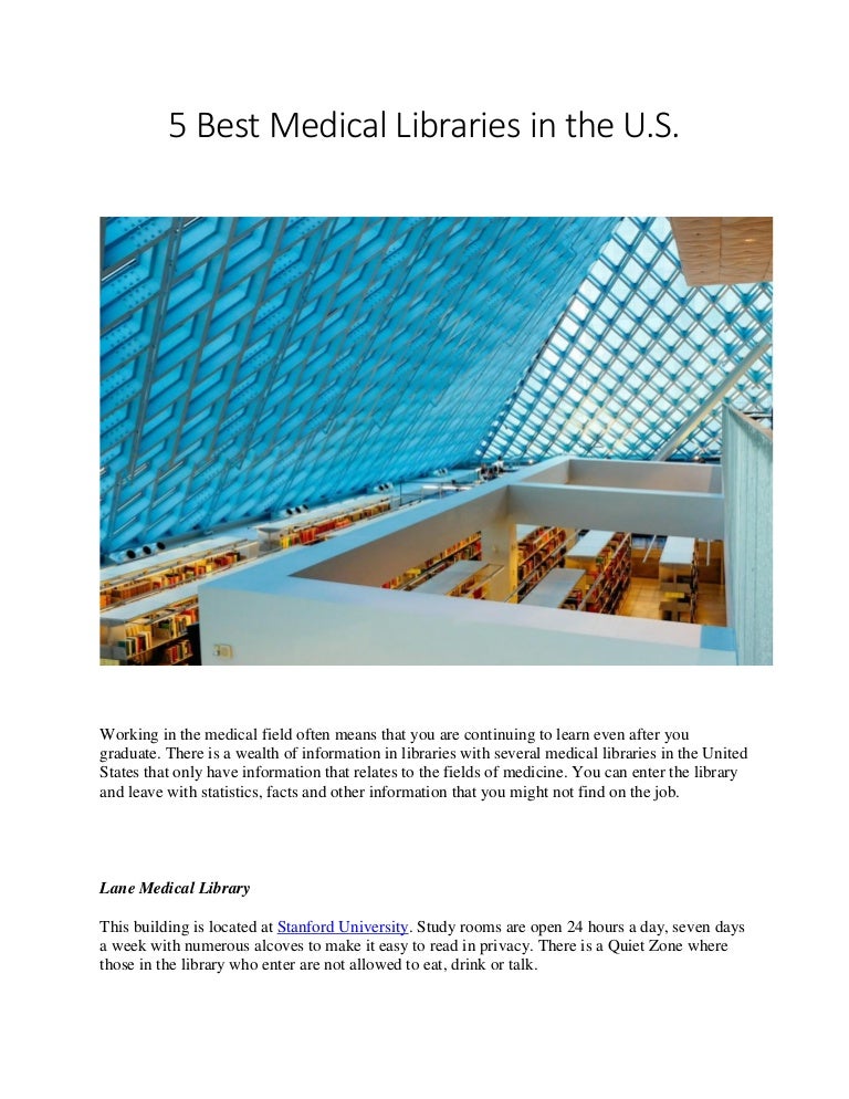 Best Medical Libraries in the United States by Ariel Lederman
