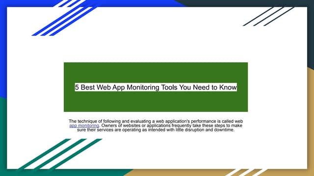 5 Best Web App Monitoring Tools You Need To Know Pdf