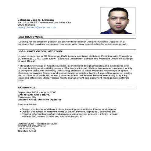 Jass C llobrera resume updated 3 | DOC