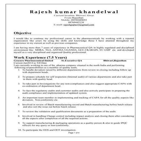 Rajesh cv | PDF