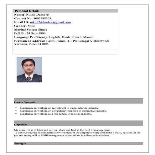 HR Nikhil Resume | DOC