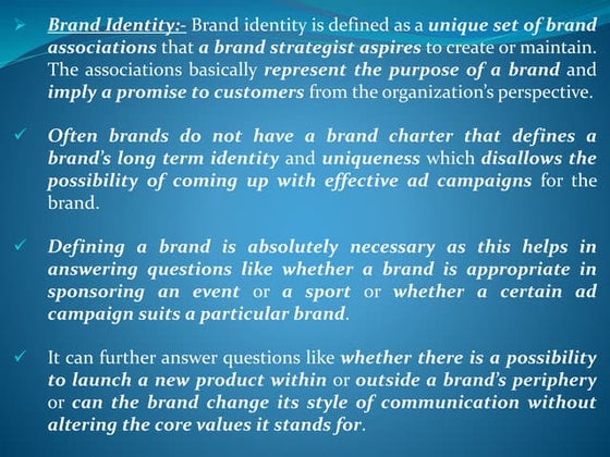 Branding and identity an overview lecture | PPT