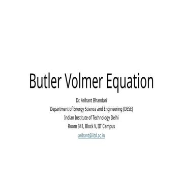 5 Butler Volmer equation derivation notes | PPTX