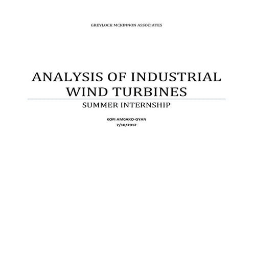 Analysis of Industrial Wind Turbines_Report | PDF