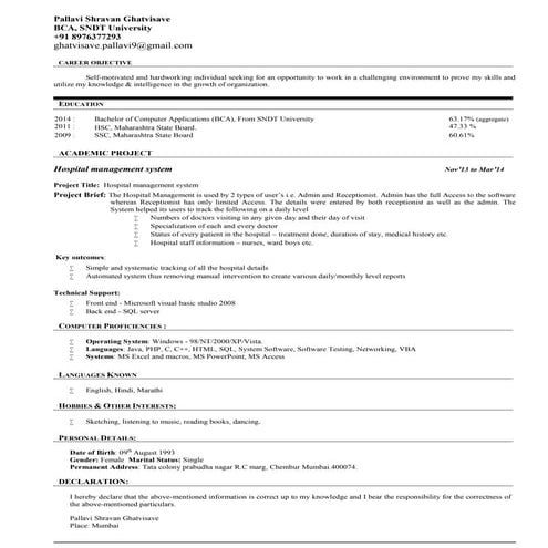 Resume - Pallavi_Shravan_Ghatvisave | PDF