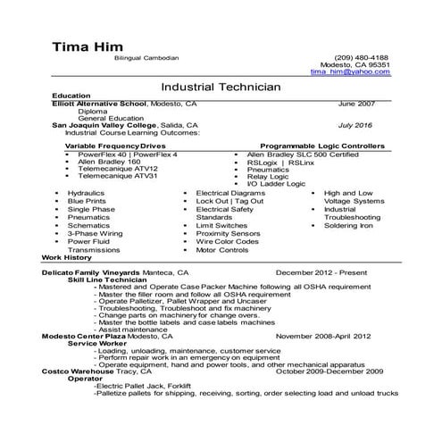Tima Him Resume 1 | PDF