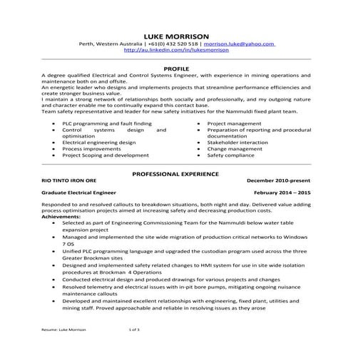 Luke Morrison resume | DOC