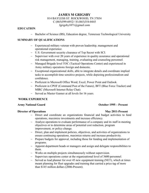 McGovern Managment Resume | PDF | Executive Leadership & Management ...