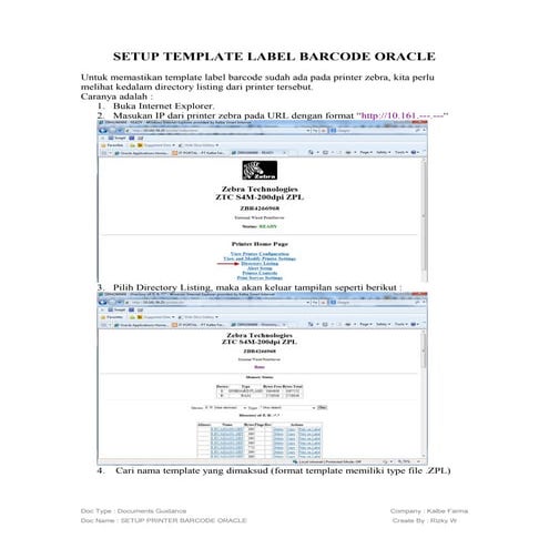 SETUP TEMPLATE LABEL BARCODE | DOC