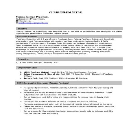 Manas proc Resume | PDF