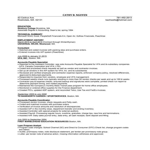 Cathy Nguyen resume | DOC