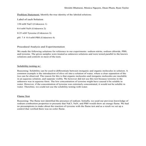 CBST 2012 Winter CC Complete Lab Report | PDF