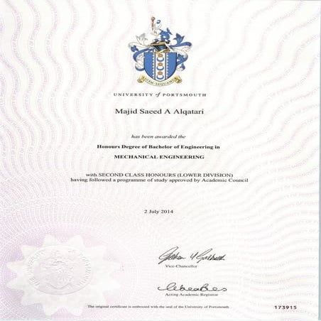 Beng Certificate | PDF