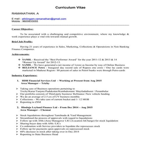 Ramanathan A - CV | DOC