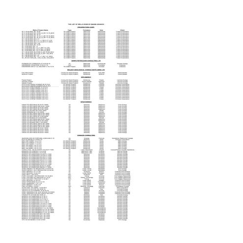 The LIST of Wells and Projects done by Maxim Ushakov | PDF