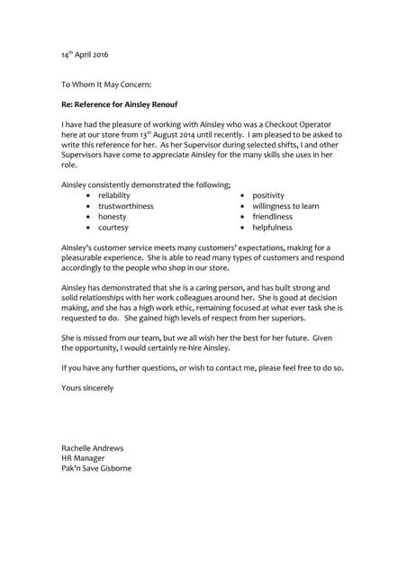 Reference letter | PDF