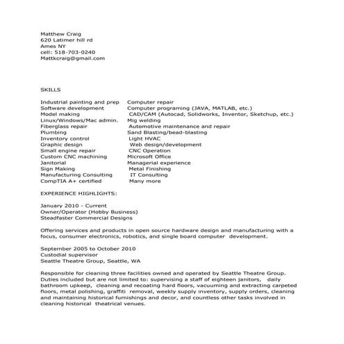 Resume Timothy M Pattison | PDF