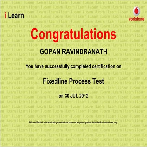 Fixed Line Process Certification | PPT