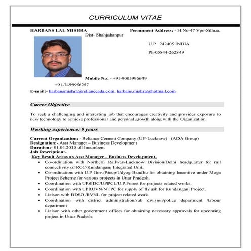 Harbans CV | DOC