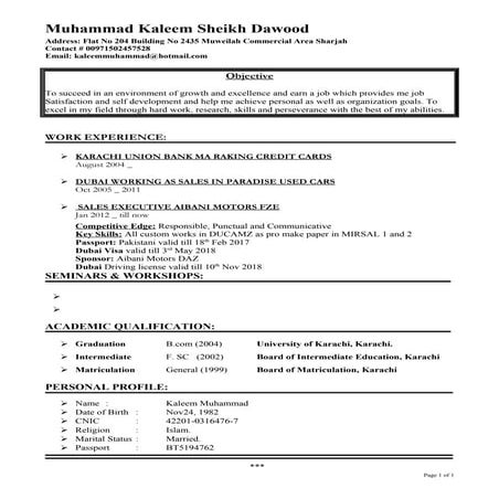 kaleem cv 1 | DOC