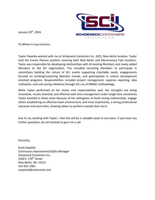 Letter of Reference | PDF