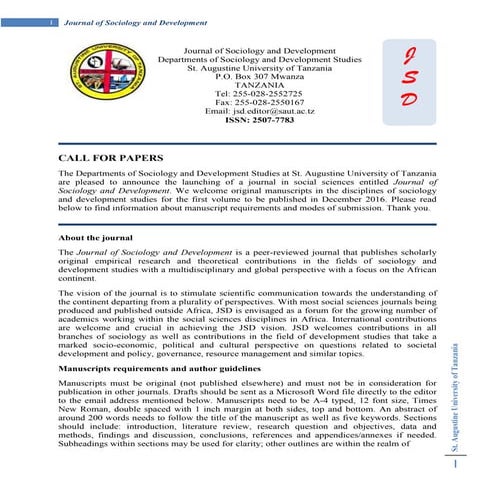 JSD call for papers FINAL | PDF