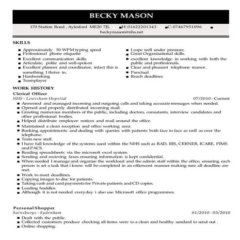 becky Mason CV 1 | DOCX