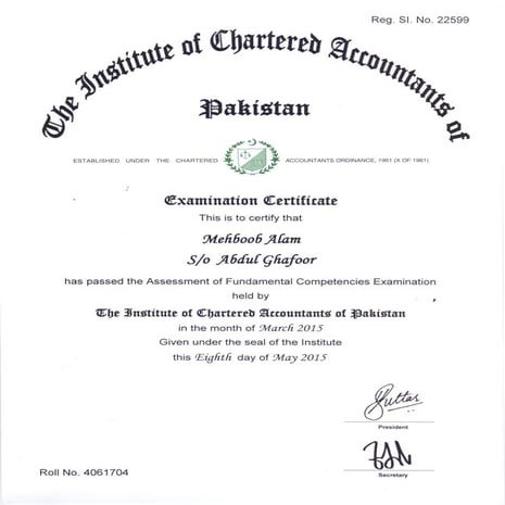 AFC, CAF Certificates | PDF