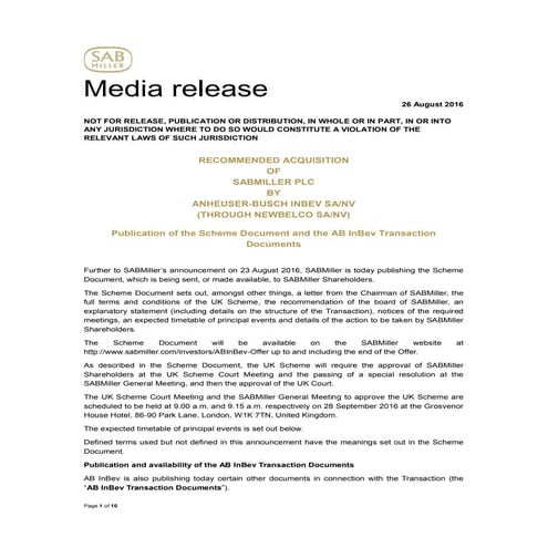 Publication-of-the-Scheme-Document-and-the-AB-InBev-Transaction-Documents-25-aug-2016 | PDF