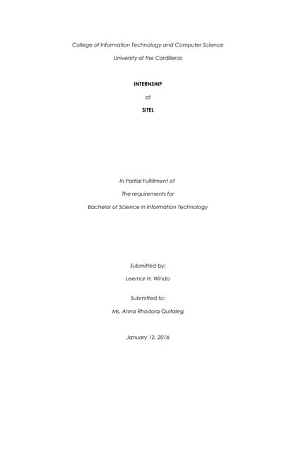 OJT REPORT (PDF FORMAT) | PDF