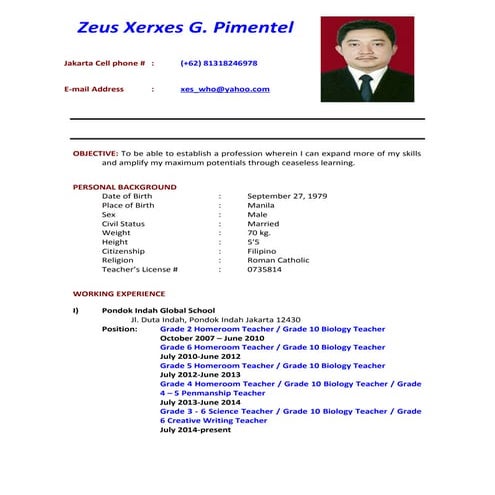 A SAMPLE BIONOTE FOR DOCTOR IN DEVELOPMENT OF EDUCATION COURSE ...