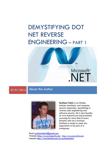 Demystifying Dot Net Reverse Engineering Part1 Pdf 0736