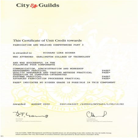 NVQ L3 City&Guilds Fab&Weld | PDF